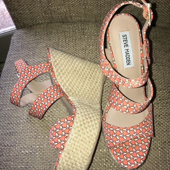 Steve Madden | Shoes | Never Worn Steve Madden Jenny Orange Raffia ...